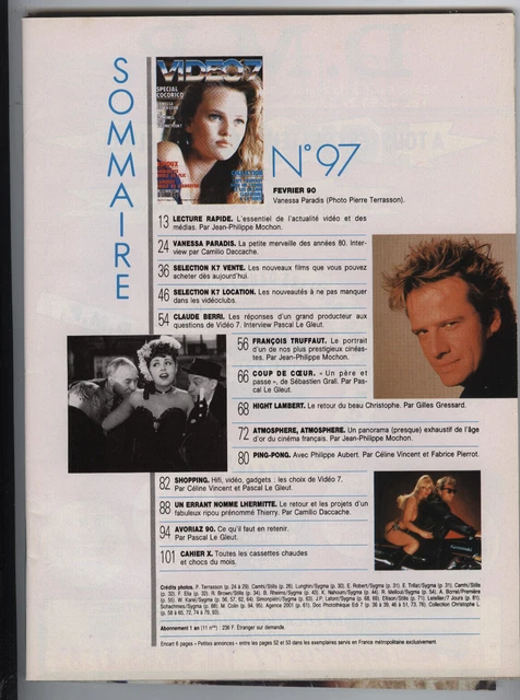 MAGAZINE VIDEO7 N°97-VANESSA Paradis -Complet Avec Cahier X ...