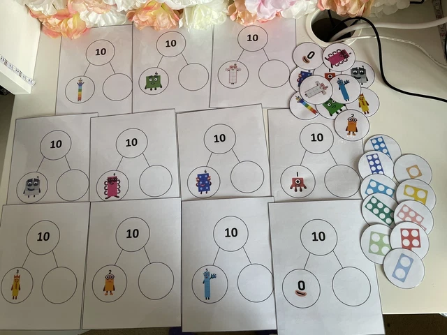 NEW CBEEBIES NUMBERBLOCKS & Numicon Laminated Part Part Whole Cards ...