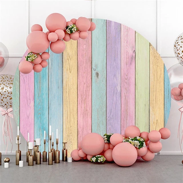 CIRCLE RAINBOW COLOR Wooden Happy Birthday Backdrop $35.97 - PicClick AU