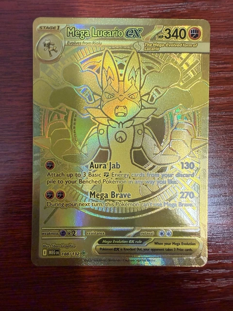 POKEMON TCG MEGA Evolution Mega Lucario ex #188/132 Mega Hyper Rare ...