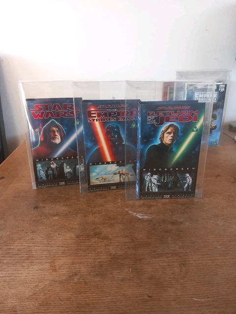 STAR WARS ORIGINAL Trilogy VHS SLEEVES X3 Set + Protective Cases VGC ...