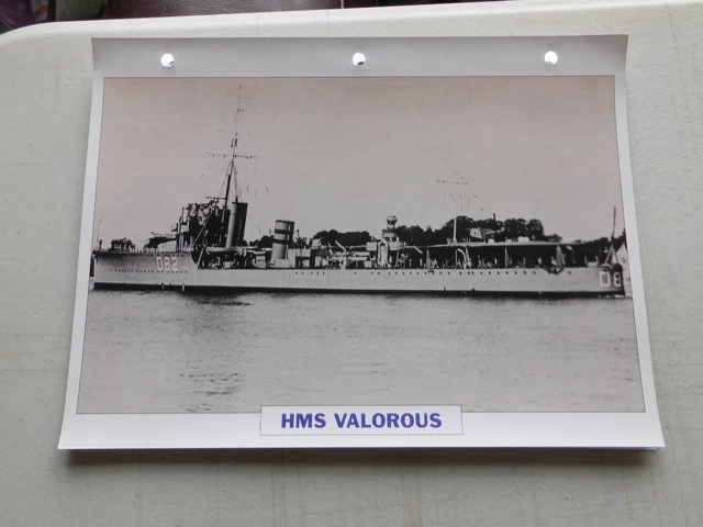 ROYAL NAVY DESTROYER HMS VALOROUS 1917 Warship Picture Maxi Card £1.75 ...
