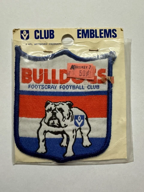 ORIGINAL VFL 80S Footscray Football Club Emblem Patch Vintage Western ...