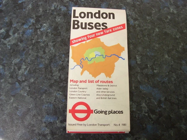 LONDON BUSES-MAP AND LIST OF ROUTES-No4-1981-USED VERY GOOD CONDITION £ ...