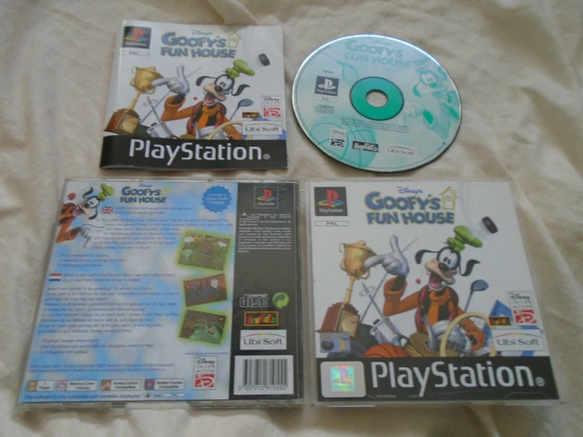 DISNEY'S GOOFY'S FUN House PS1 (COMPLETE)black label Goofy Sony ...