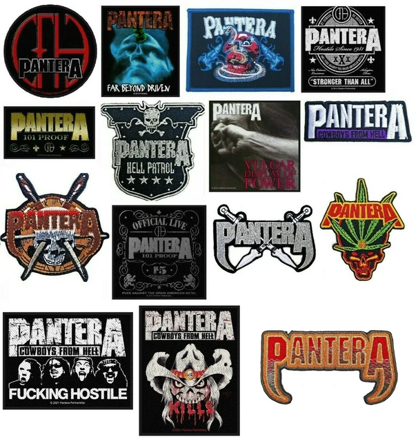 Iron On Patch Pantera Goddamn Electric - Black/Red Band Logo Patch 4 ...