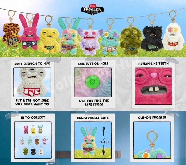 COMPLETE SET: BUDGIE Fuggler 5" Keyring Clips Series 4 by Zuru - New ...