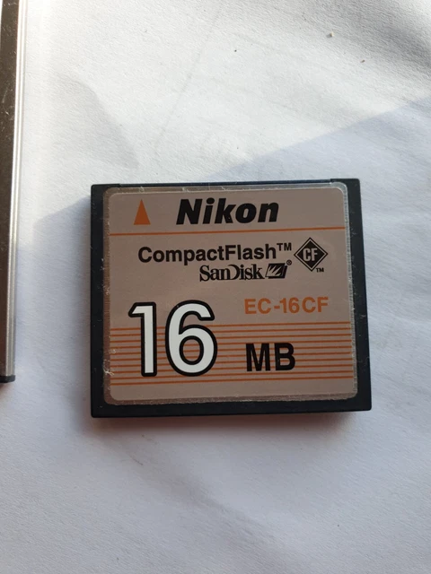 VINTAGE NIKON SANDISK 16MB Compact Flash Card EC-16CF with PC Card ...