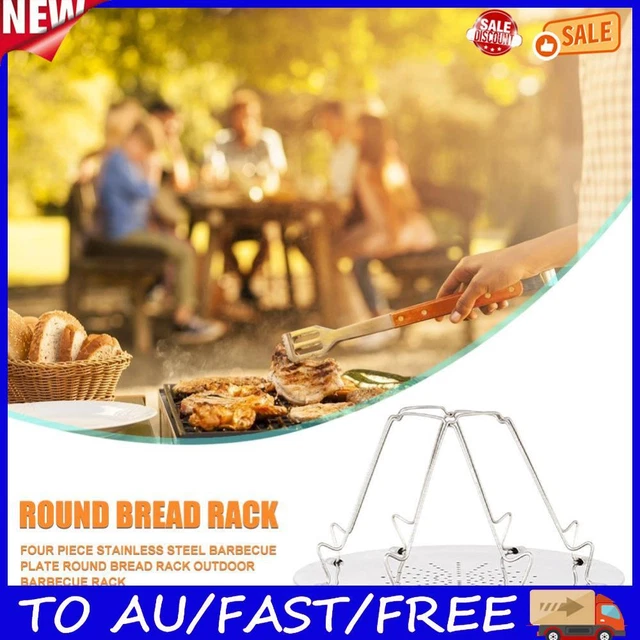 OUTDOOR CAMPING 4 Slice Toaster Tray Foldable Bread Toast Rack Stove ...