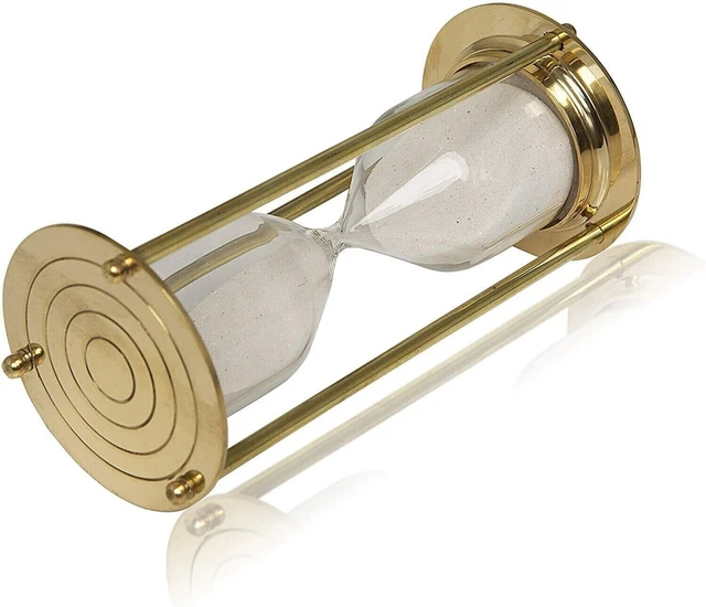 VINTAGE HOURGLASS SAND Timer Handmade Brass Nautical Antique Maritime ...