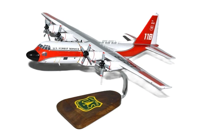 U.S. FOREST SERVICE Lockheed C-130 Hercules Desk Display Model 1/72 SC ...
