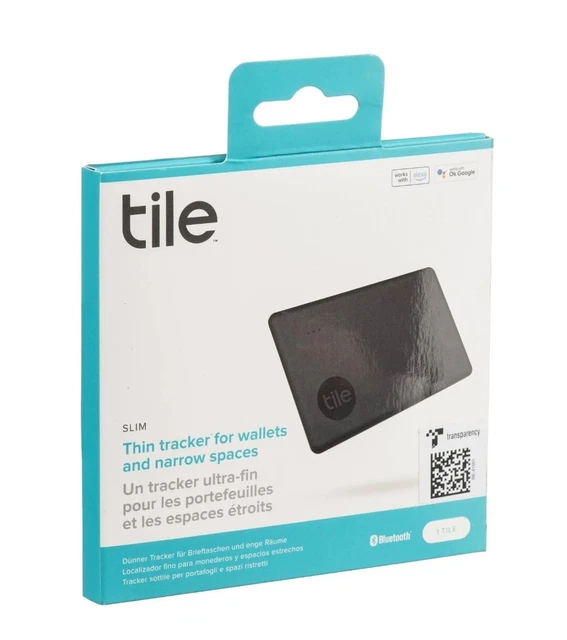 TILE SLIM 2022 Universal Bluetooth Tracker Black Thin Black Wallet ...