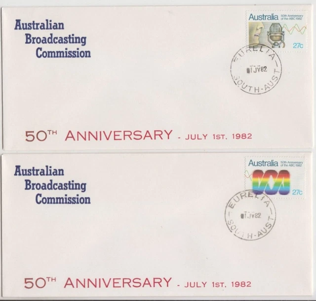 STAMPS 1982 ABC radio pair Australian Broadcasting Corporation souvenir ...