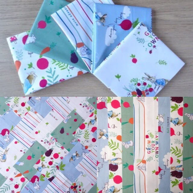 PETER RABBIT 100% Cotton Patchwork Fabric Charm Packs Jelly Roll Fq Metre £6.53 - PicClick UK