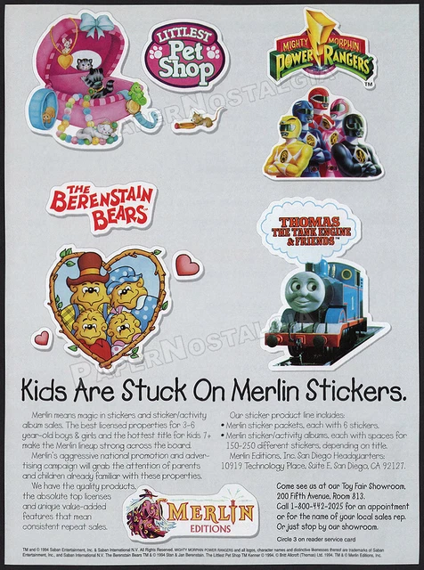 MERLIN STICKERS__ORIG. 1994 Trade AD / ADVERT__Littlest Pet Shop_Thomas ...