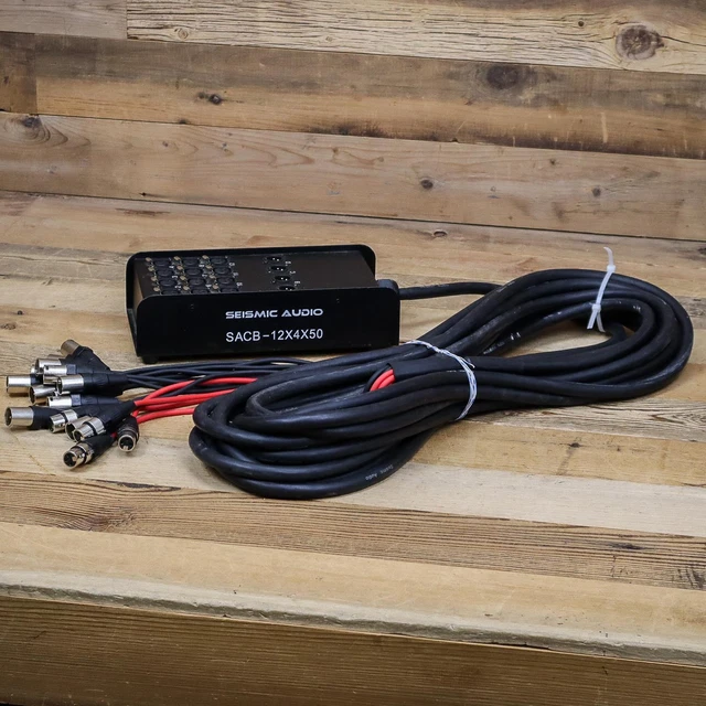 SEISMIC AUDIO SACB-12X4X50 50-foot 12-Channel Snake Cable Stage Box ...