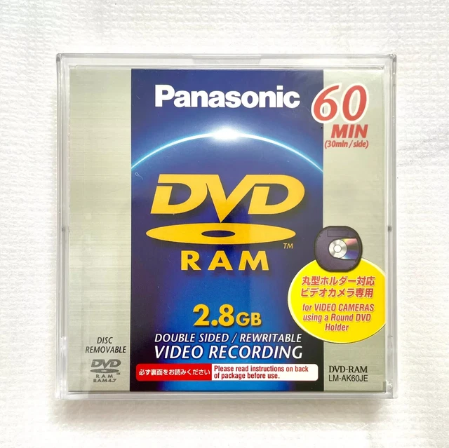 PANASONIC LM-AK60JE MINI DVD-RAM 2,8 GB doppio lato + supporto DVD ...
