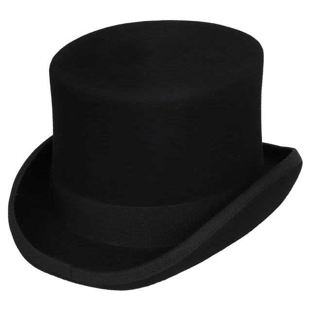 ADULTS BLACK TOP Hats Vintage Wool Cap Steampunk Magician Hat Handsome Cosplay £39.59 - PicClick UK