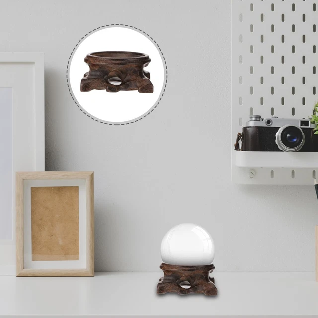 1 PC WOODEN Base Natural Wood Carving Display Base Crystal Ball ...
