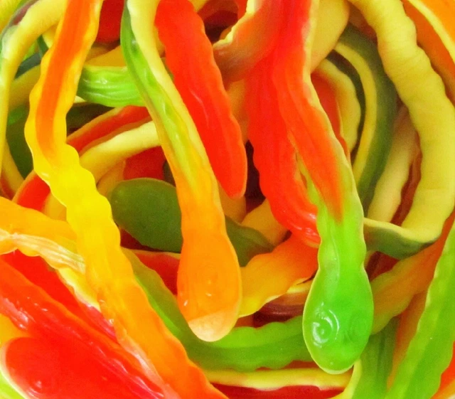 HARIBO GIANT YELLOW BELLIES Snakes Sweets Jelly Gum Candy Belly 100g to ...