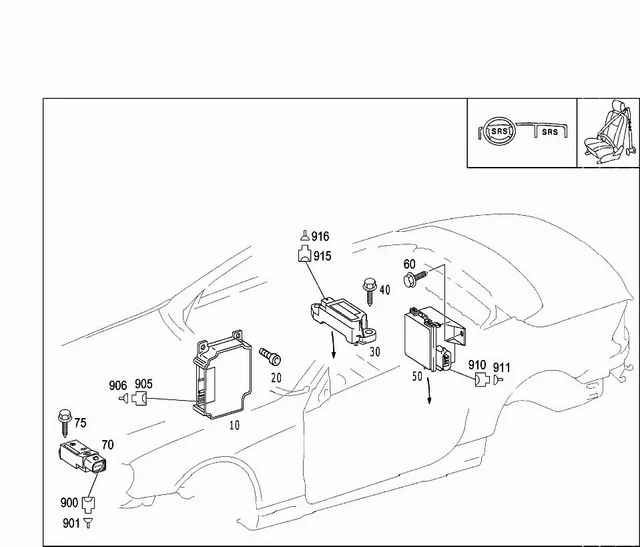 MERCEDES W211 219 R171 R230 Front Airbag Impact Sensor OEM 0038212851 £ ...