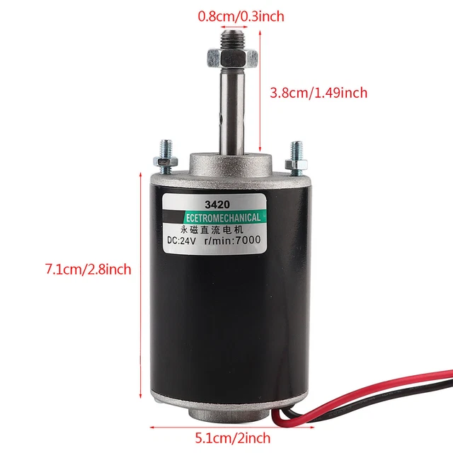 12/24V 30W HIGH Speed CW/CCW Permanent Magnet DC Motor For DIY ...