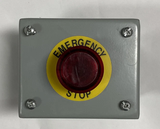 EMERGENCY STOP BUTTON Enclosure Control Station RED LR 7844 B-Line Push ...
