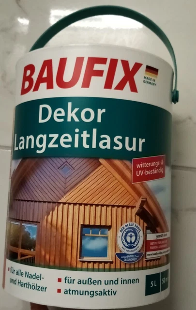 BAUFIX DEKOR LANGZEIT Lasur 5 Liter Teak Holz innen außen UV-beständig 50qm EUR 28,00 - PicClick DE