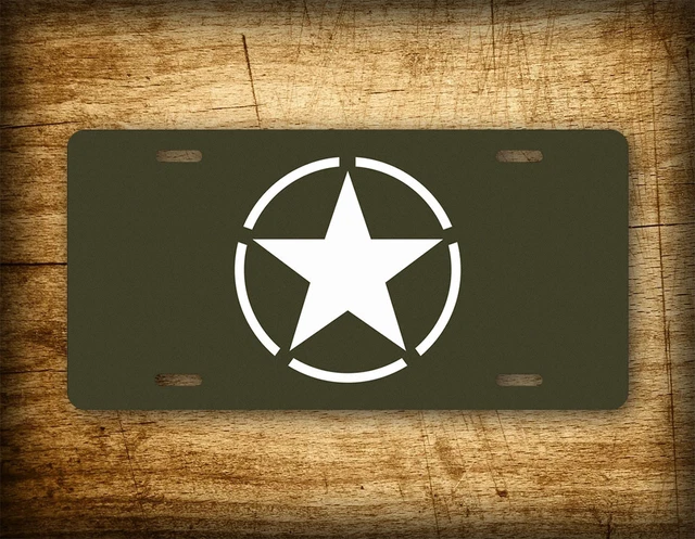WORLD WAR II White Star & Circle Emblem Insignia Vintage License Plate ...