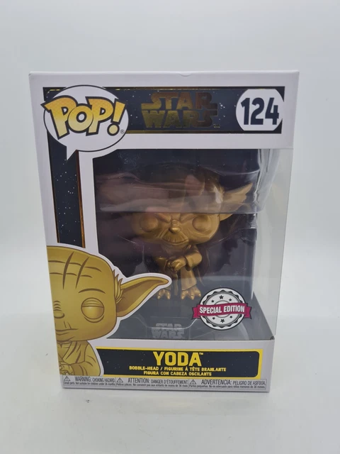 #124 YODA DAGOBAH Gold Star Wars Funko Pop £19.99 - PicClick UK