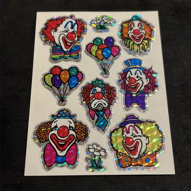VINTAGE 80’S VENDING Machine CLOWNS Prism Stickers Sheet - $13.99 ...