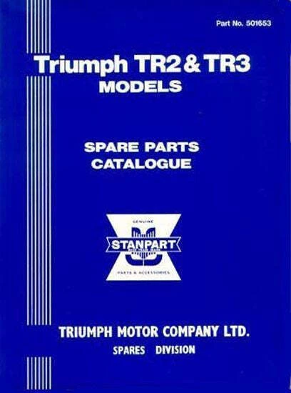 TRIUMPH TR2 TR3 Parts Book Illustrated Catalog 1961 1960 1959 1958 1953 ...