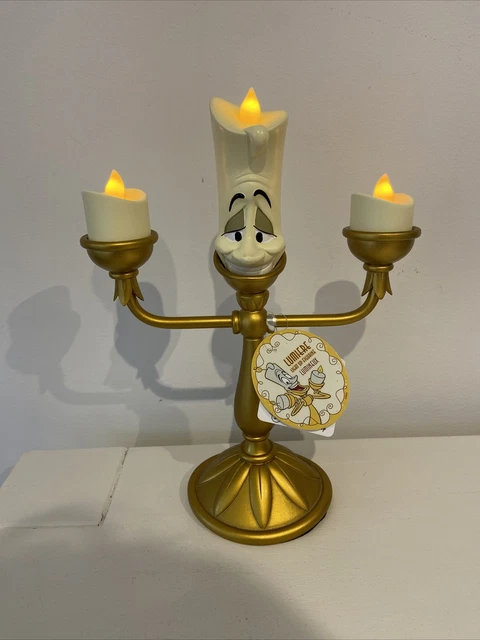 DISNEY PARKS BEAUTY & the Beast Lumiere Light Up Candlestick Figure £30 ...