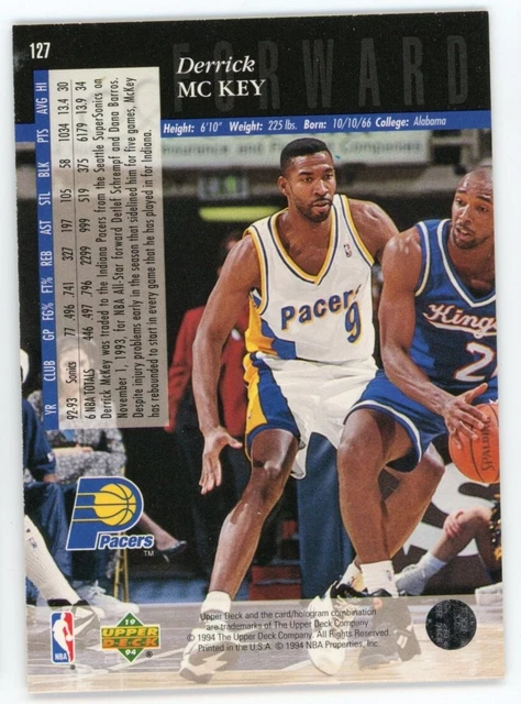 1993-94 UPPER DECK SE Indiana Pacers Basketball Card #127 Derrick McKey ...