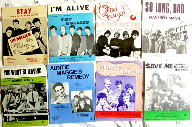 POP GROUPS FROM the 1960`s - Eight Sheet Music Songs. £24.55 - PicClick UK
