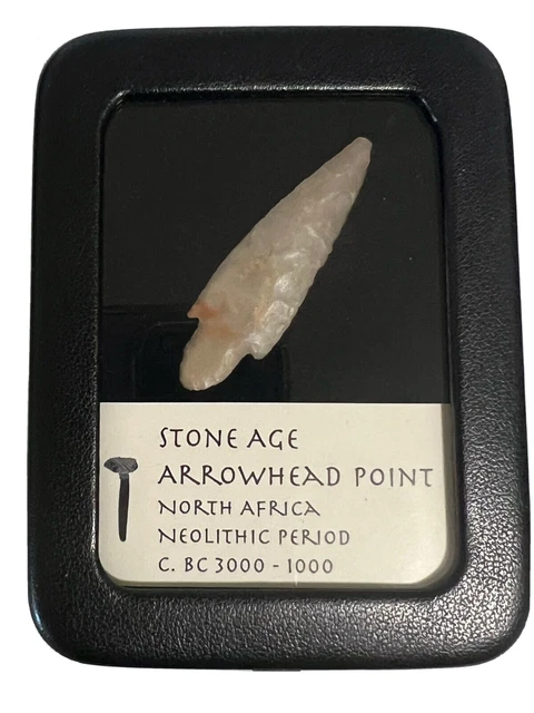 STONE AGE ANCIENT Neolithic Stone Arrowhead In Display Case! £28.12 - PicClick UK