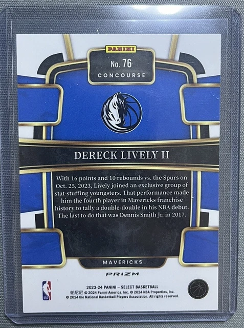DEREK LIVELY II - 2023-24 Panini Select Verde Bianco Viola Prizm #76 RC ...