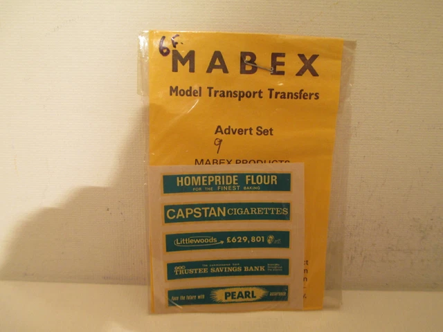 RARE MABEX 9 Pearl Ads Original Decals Sheets Planche Decalques ...