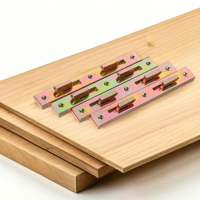 4 PCS BED Rail Fasteners Frame Hardware Brackets Board Fixing Connector ...