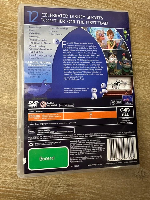 DISNEY SHORT FILM Collection – DVD – Family / Animation – Region 4 $12. ...