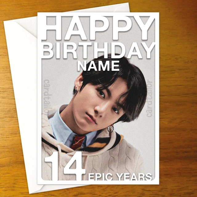 JUNGKOOK PERSONALISED BIRTHDAY Card - k-pop jeon bts singer music £3.79 ...