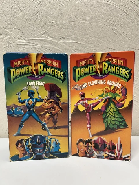 POWER RANGERS VINTAGE 90’s VHS Lot: #3 Food fight and #5 No Clowning ...