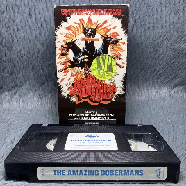 THE AMAZING DOBERMANS VHS 1985 Fred Astaire Barbara Eden Crime Fighting ...
