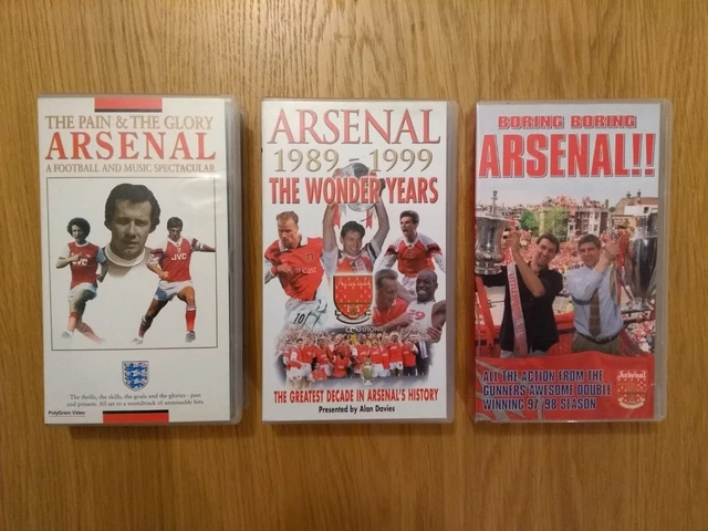 ARSENAL FC - 3 Historic VHS Tapes from the 1990s £0.99 - PicClick UK