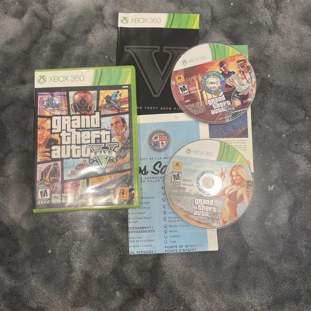 GRAND THEFT AUTO V GTA 5 Five XBOX 360 2-Disc Complete with Manual ...