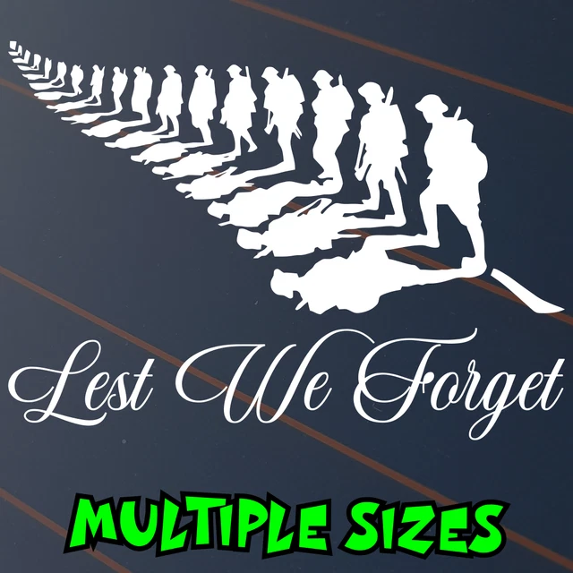 LEST WE FORGET Sticker Australia Remembrance Military Anzac Day Leaf ...