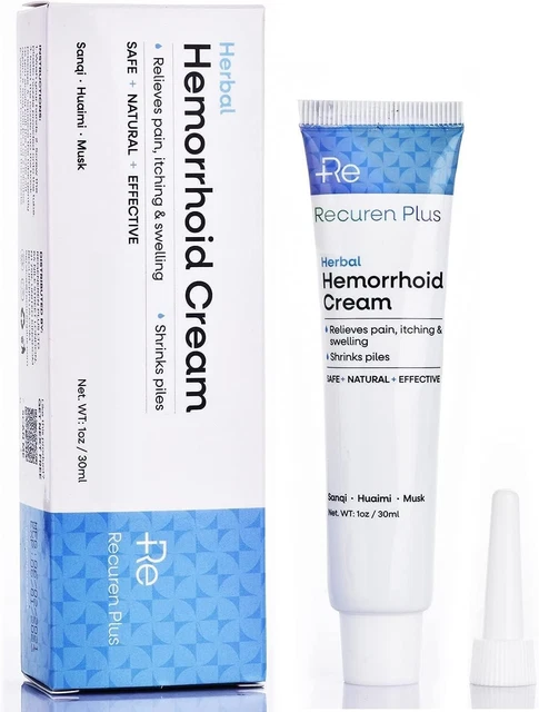 RECUREN PLUS HEMORRHOIDS Treatment Hemorrhoid & Fissure Cream Fast 1 ...