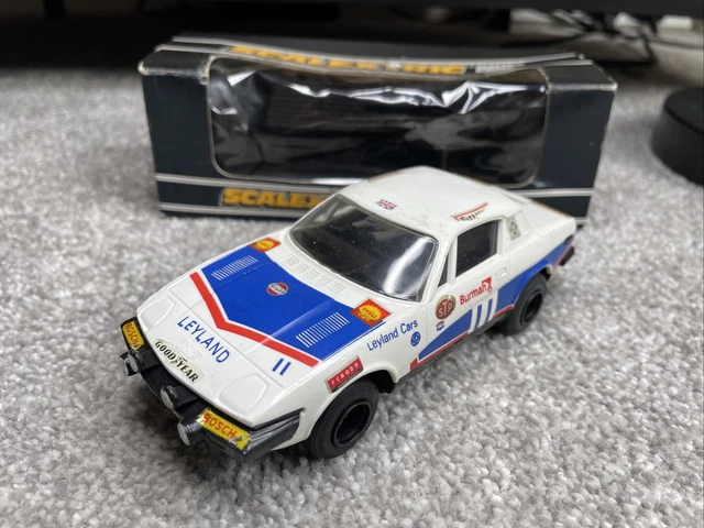 VINTAGE SCALEXTRIC TRIUMPH TR7 C130 Rally CAR WHITE LEYLAND LIVERY SLOT ...