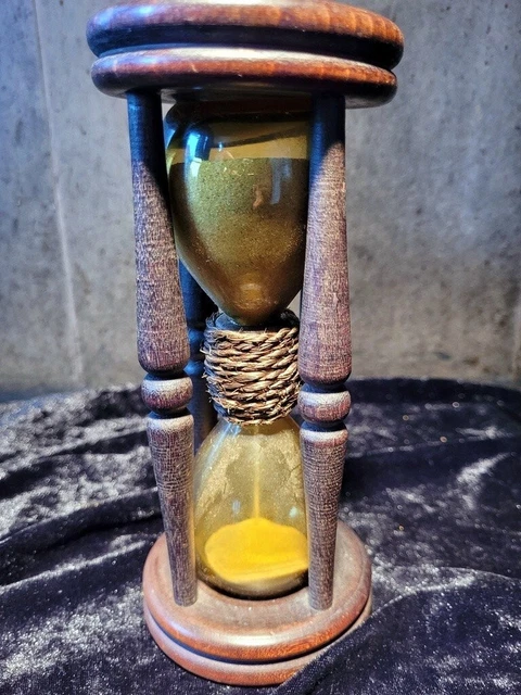 ANTIQUE OLD HOURGLASS Sand Timer Wood Unique Collectible 19th Century £ ...