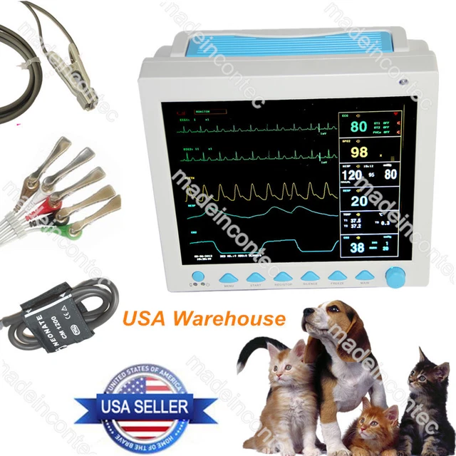 VETERINARY PATIENT MONITOR Vital Signs Vet Monitor,SPO2,PR,ECG,NIBP ...